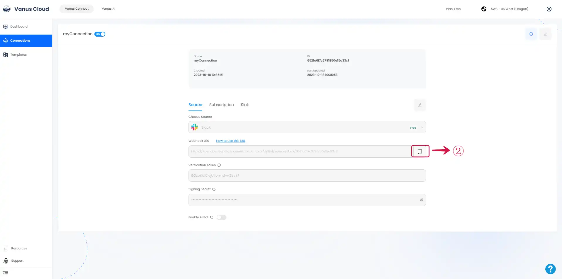 How To Use The Webhook Url Of A Slack Source An Open Source Cloud Native Serverless Message